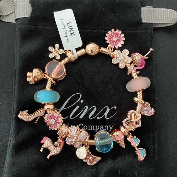 Linx | Jewelry | Linx Rose Gold Bracelet With Pink And Blue Themed ...